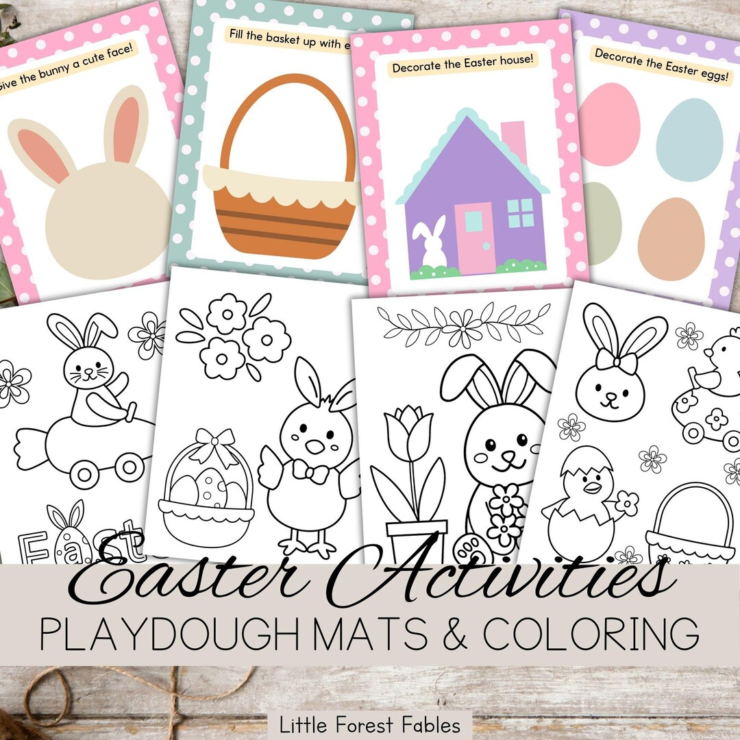 Preschool Easter Playdough Mats, Printable Coloring Pages for Easter ...