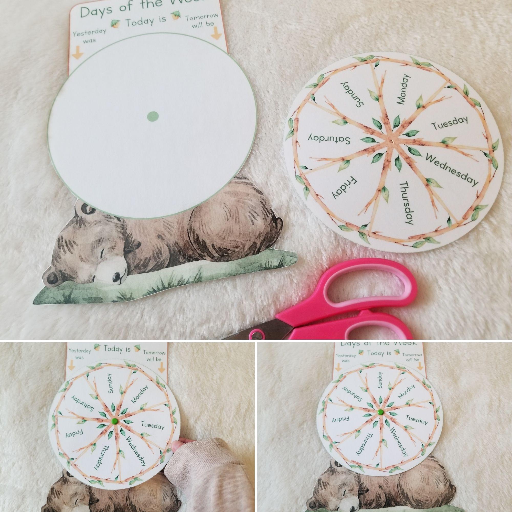 Days of the Week Circle Time Calendar Wheels, Preschool Morning Time ...