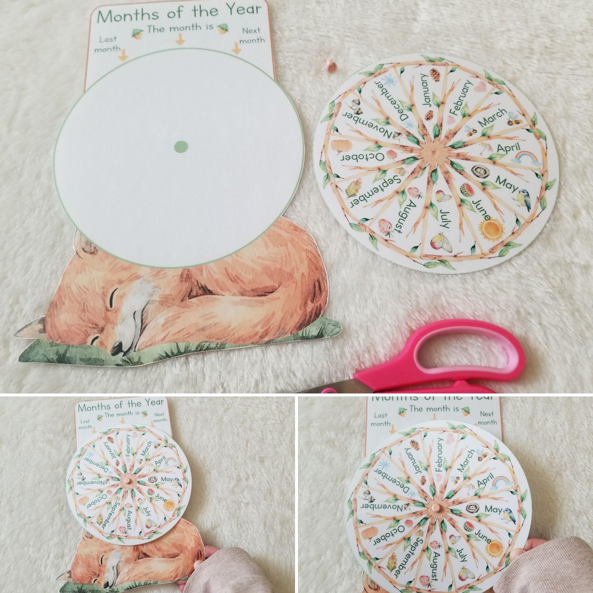 Months of the Year Calendar Wheel, Preschool Circle Time Activity, PDF ...