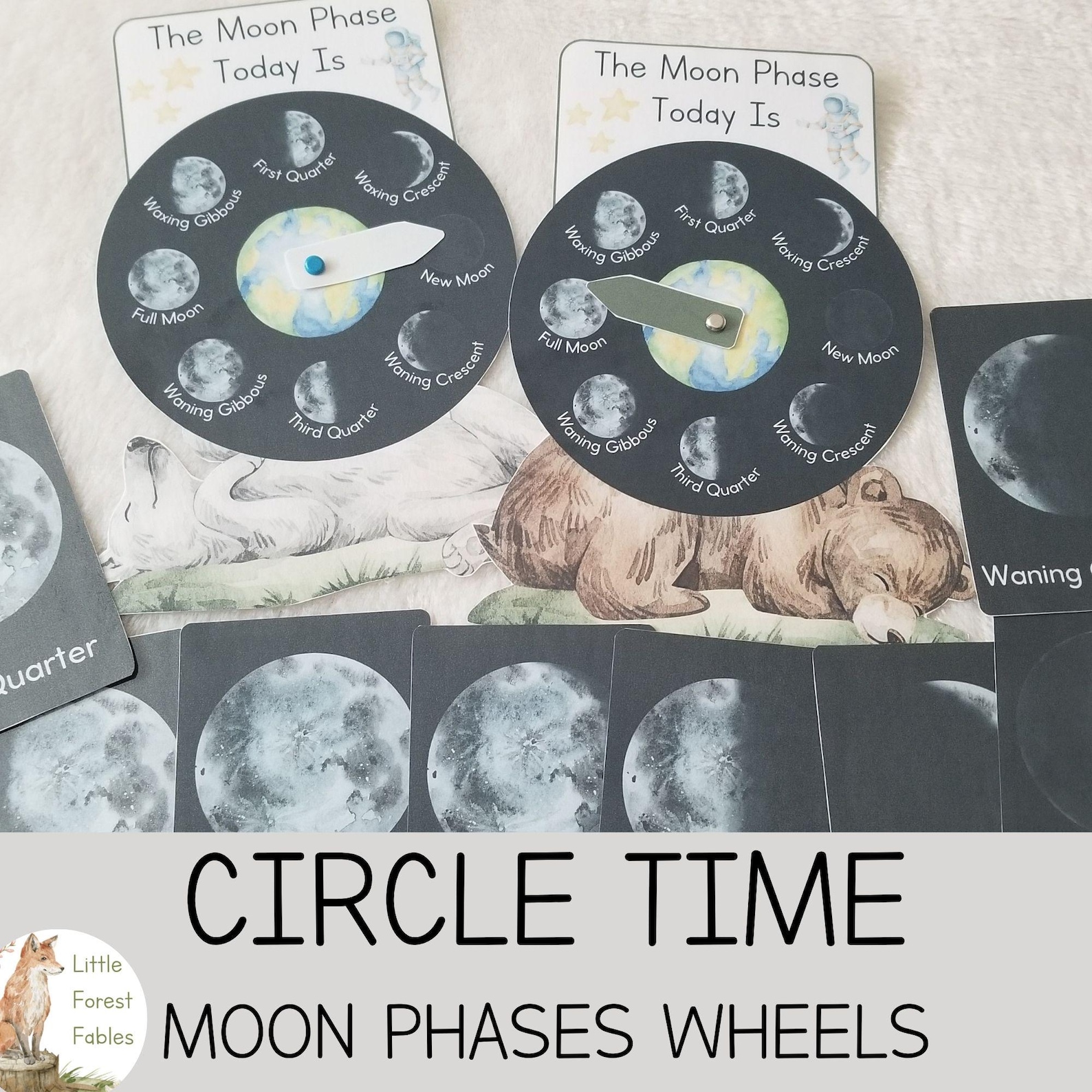 Moon Phases Circle Time Calendar Wheels, Moon Phases Flashcards ...
