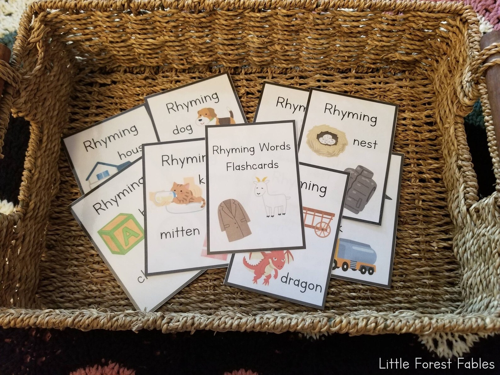 Rhyming Words Printable Flashcards for Kids, ELA Classroom Flashcards ...