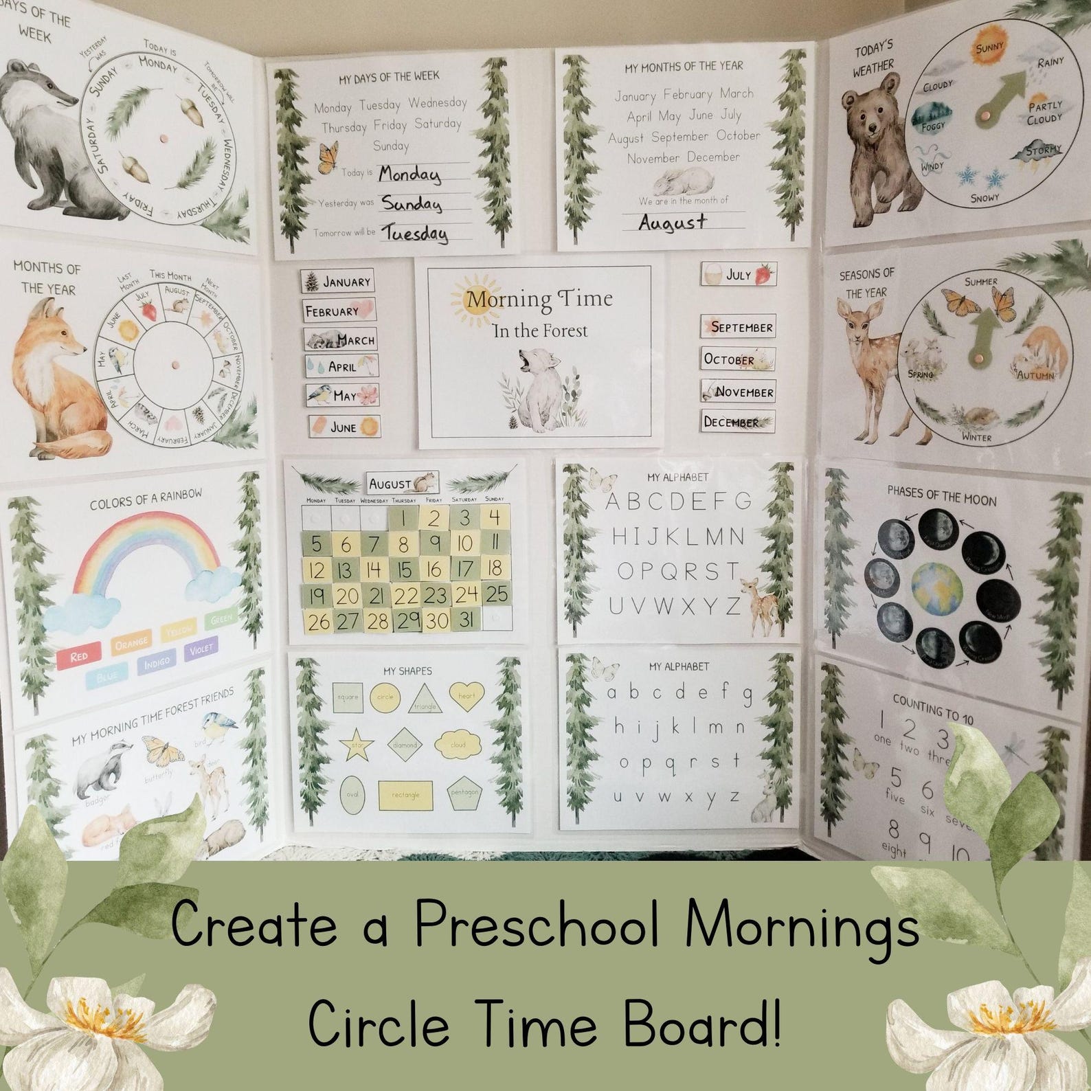 Circle Time Bundle for Kids, Morning Board Printable, Preschool Morning ...