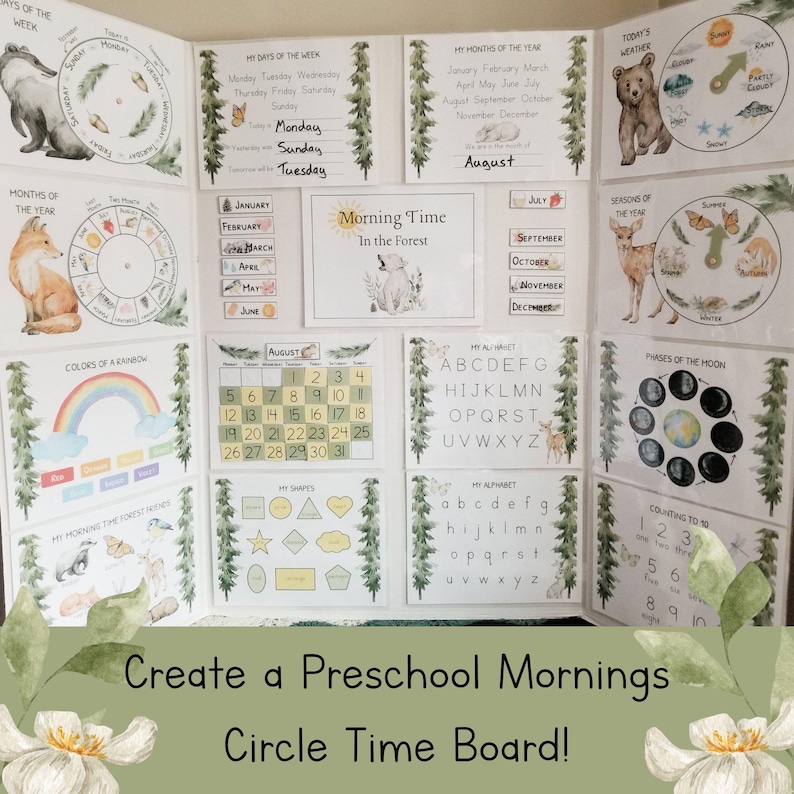 Circle Time Bundle for Kids, Morning Board Printable, Preschool Morning ...