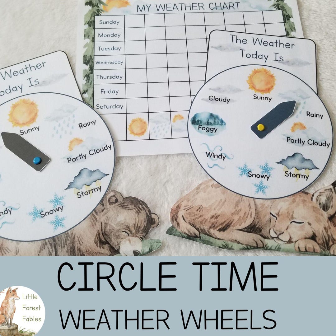 Weather Calendar Wheels, Homeschool Circle Time Activity, Weather Chart ...
