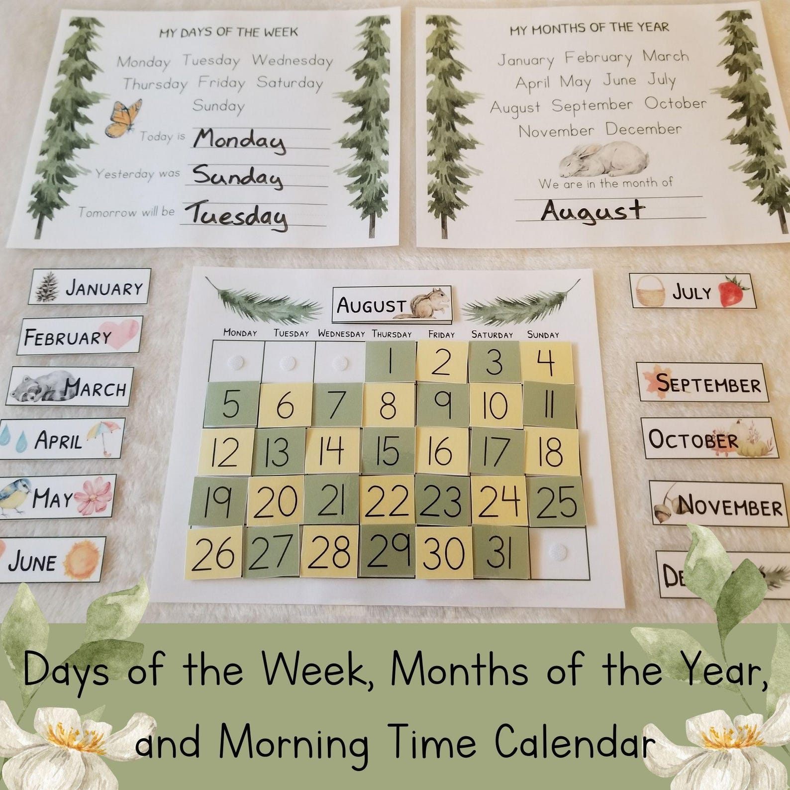 Circle Time Bundle for Kids, Morning Board Printable, Preschool Morning ...