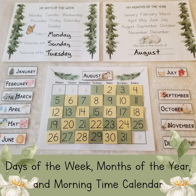 Circle Time Bundle for Kids, Morning Board Printable, Preschool Morning ...