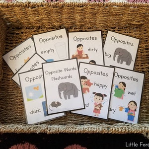 Opposite Words Printable ELA Flashcards for Kids, ELA Teacher ...