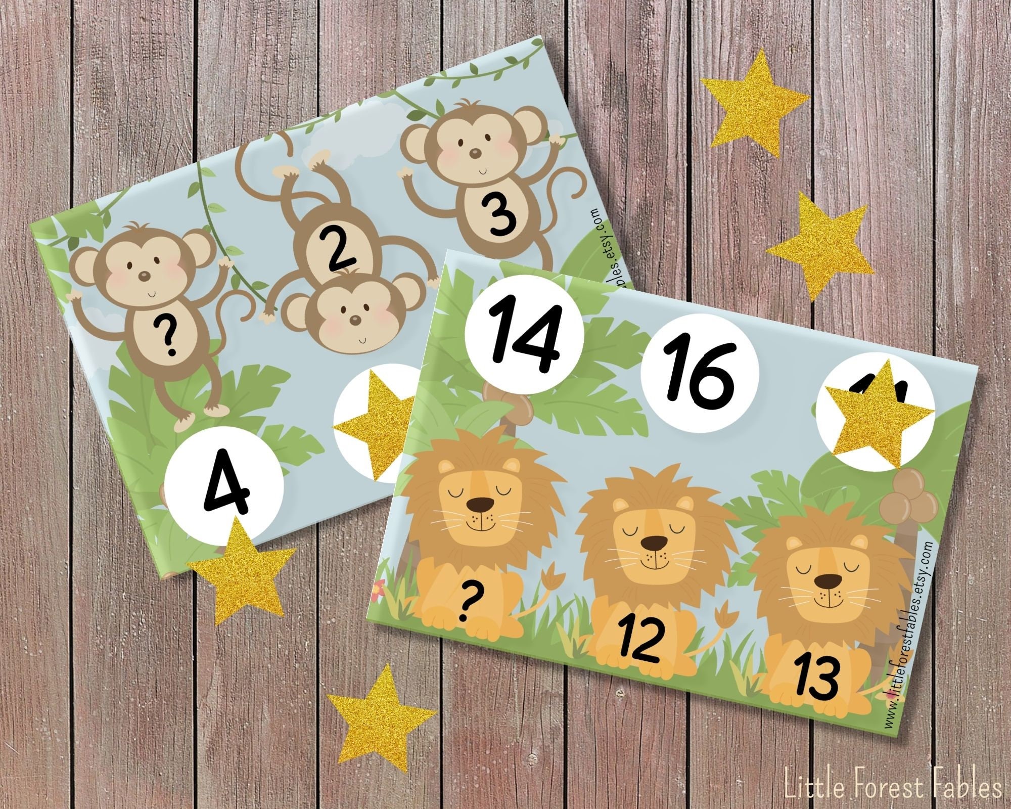 Jungle Animals Missing Numbers Clip Cards 1 to 20, Toddler Preschool ...