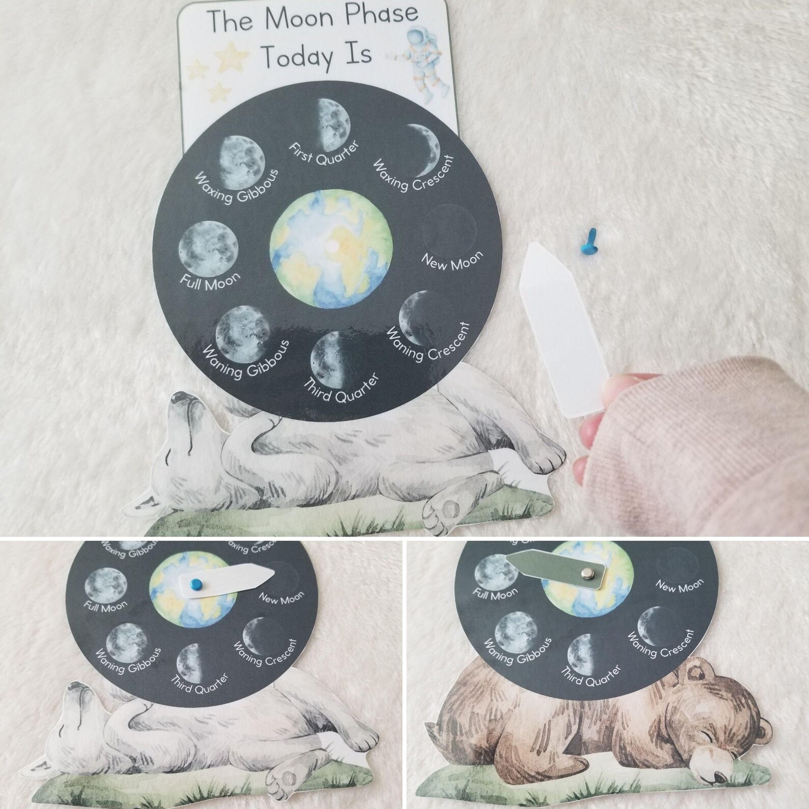 Moon Phases Circle Time Calendar Wheels, Moon Phases Flashcards ...