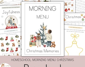 Christmas Preschool Morning Menu, Kindergarten Homeschool Christmas ...