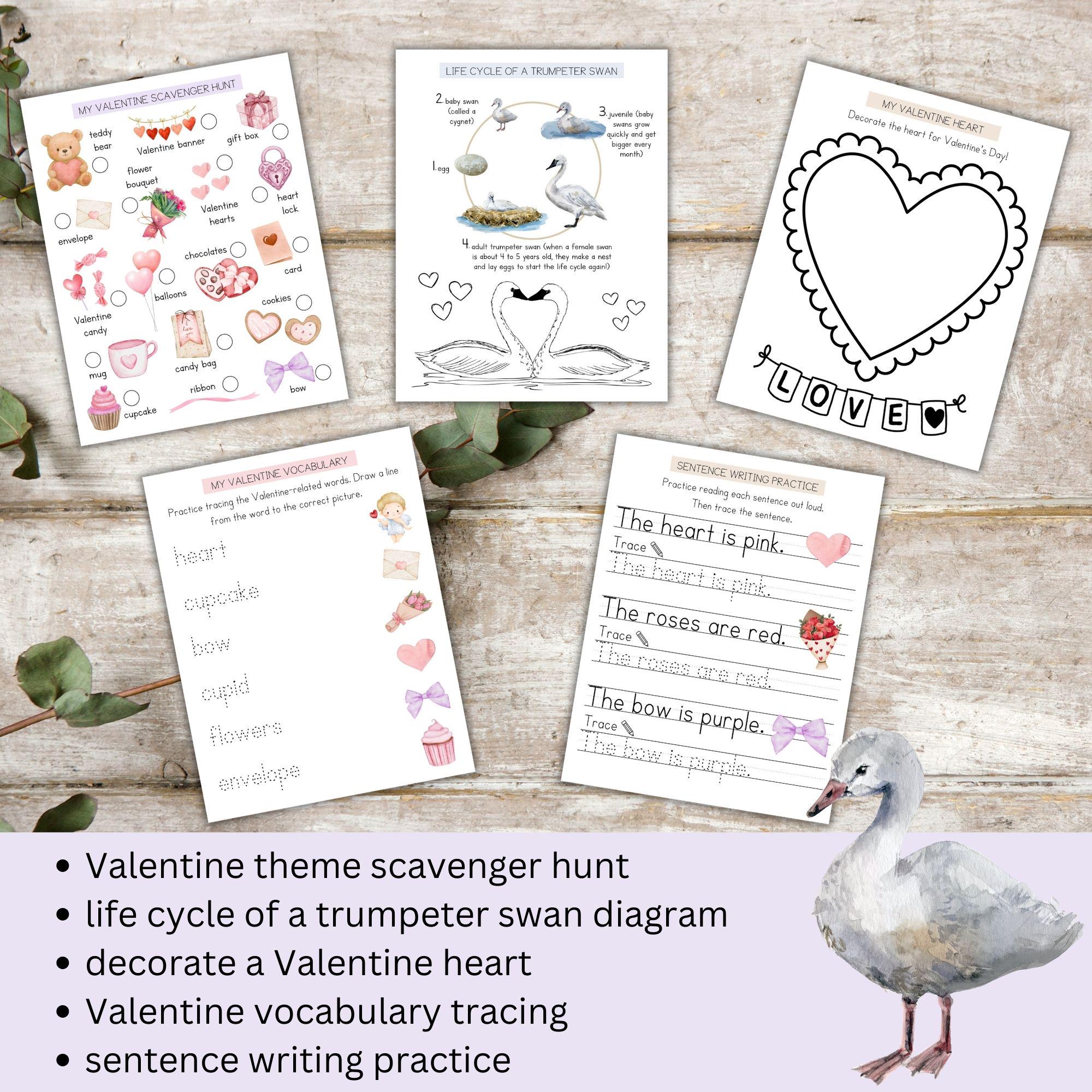 February Preschool Morning Menu, Kindergarten Valentine Morning ...