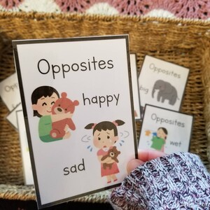Opposite Words Printable ELA Flashcards for Kids, ELA Teacher ...