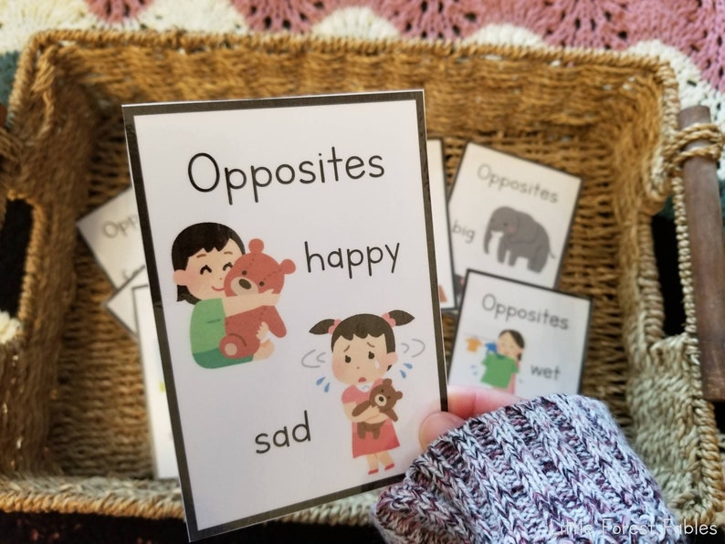 Opposite Words Printable ELA Flashcards for Kids, ELA Teacher ...