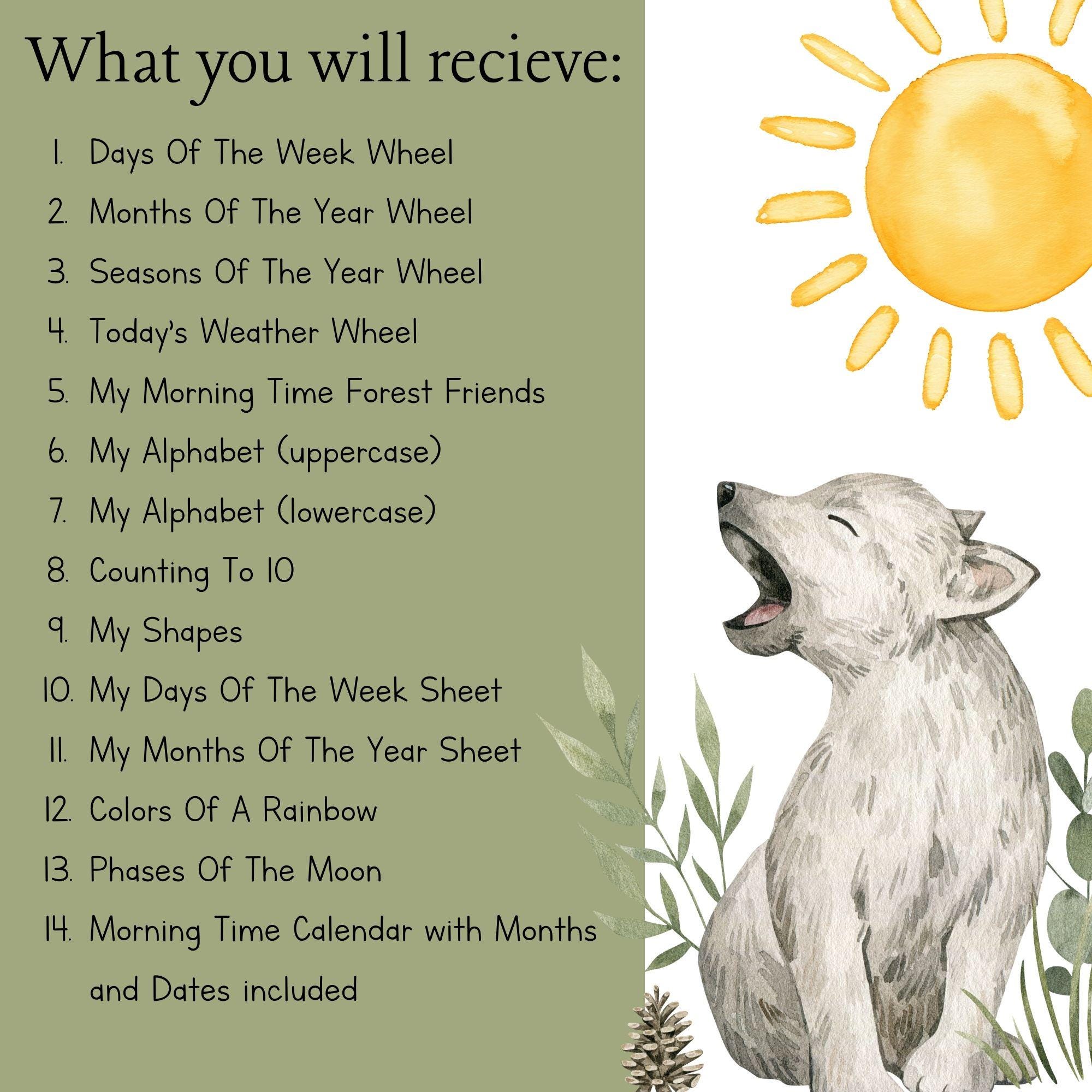 Circle Time Bundle for Kids, Morning Board Printable, Preschool Morning ...