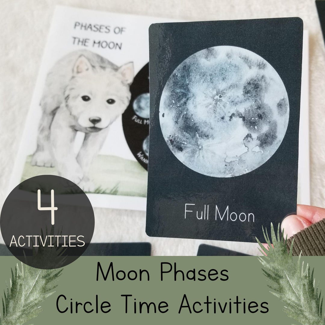 Phases of the Moon Learning Printables, Moon Phases Circle Time Board ...