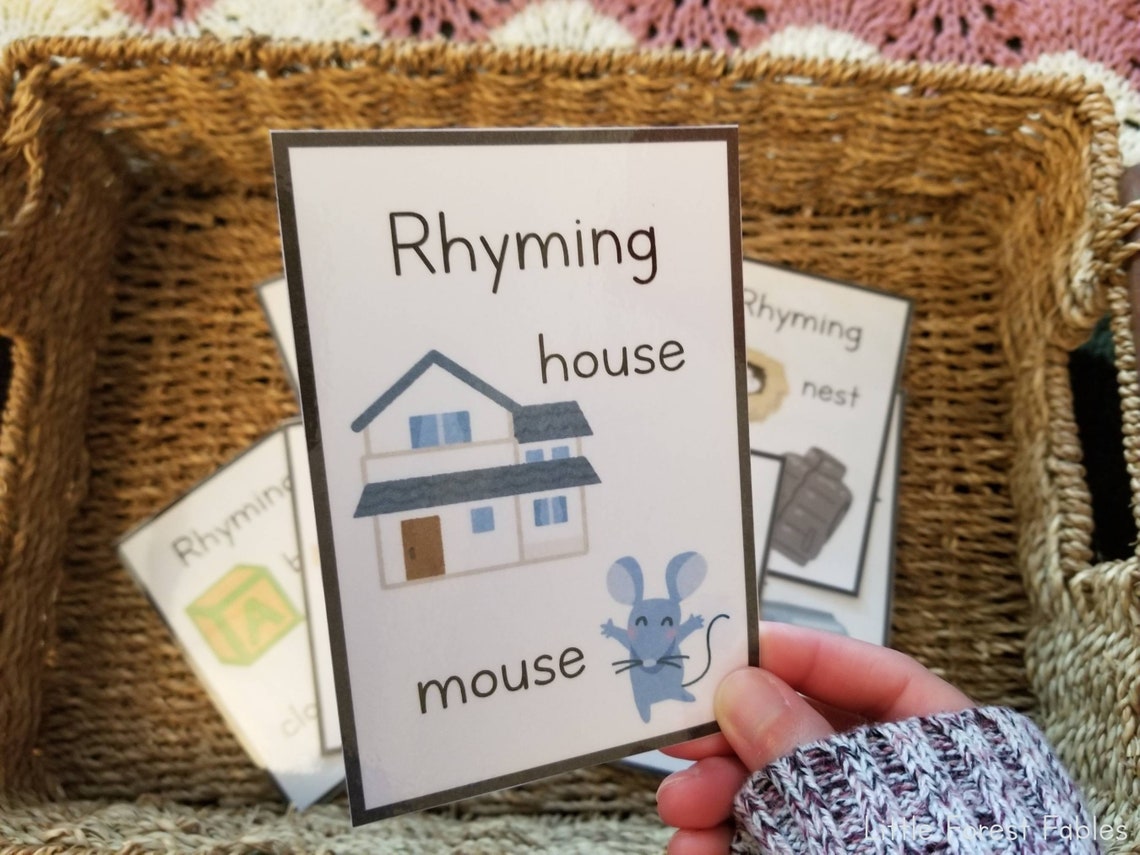 Rhyming Words Printable Flashcards for Kids, ELA Classroom Flashcards ...