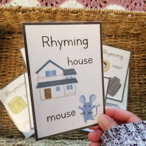 Rhyming Words Printable Flashcards for Kids, ELA Classroom Flashcards ...