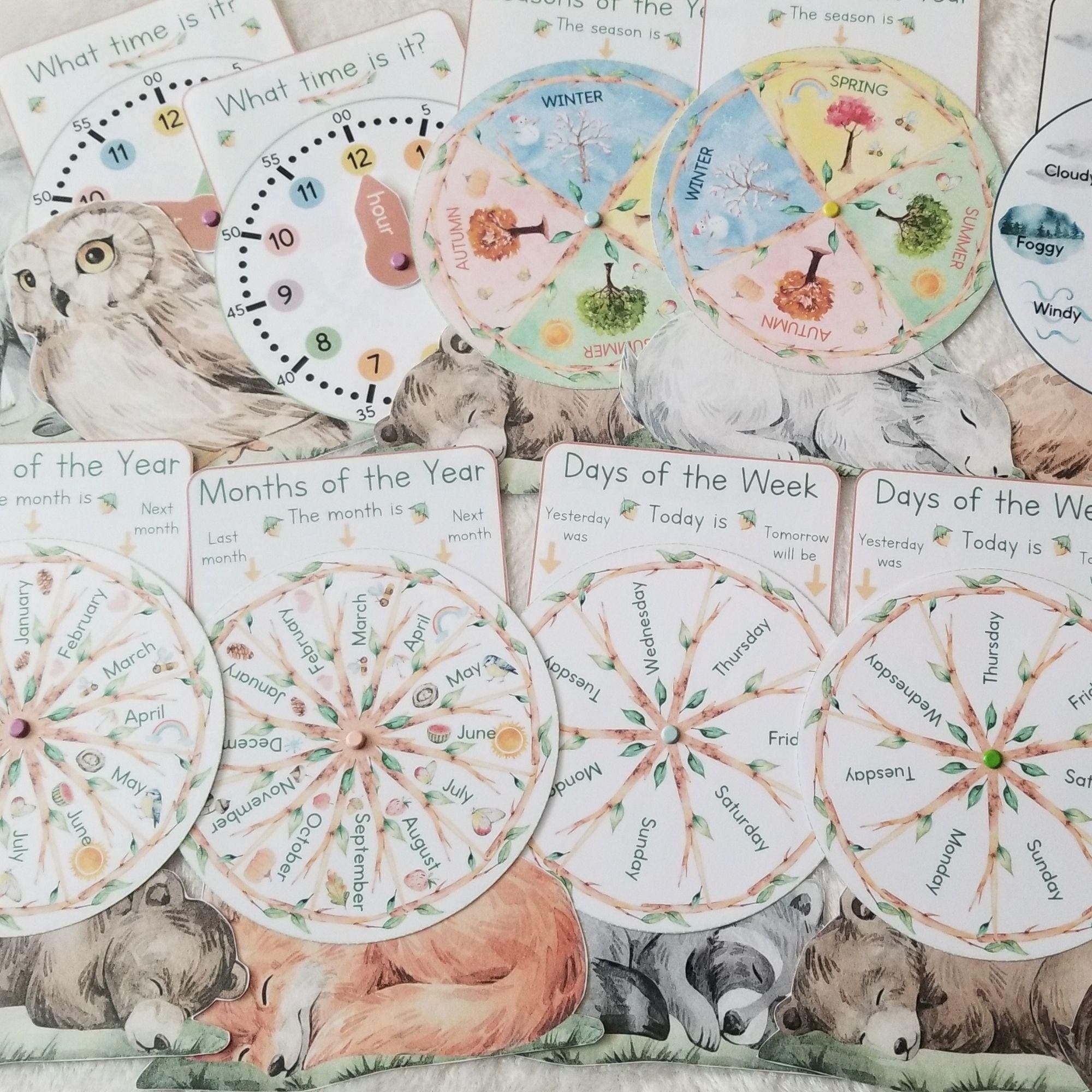 Preschool Circle Time Bundle, Calendar Wheels Bundle Set, Homeschool ...