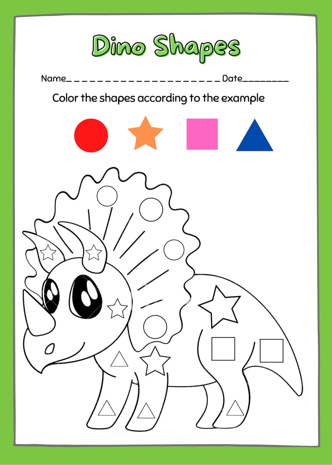 Childrens Coloring Pages Shapes Instant Digital Download 1 PNG Included ...