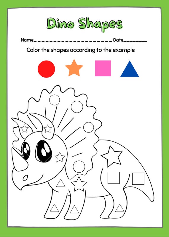 Childrens Coloring Pages Shapes Instant Digital Download | Etsy