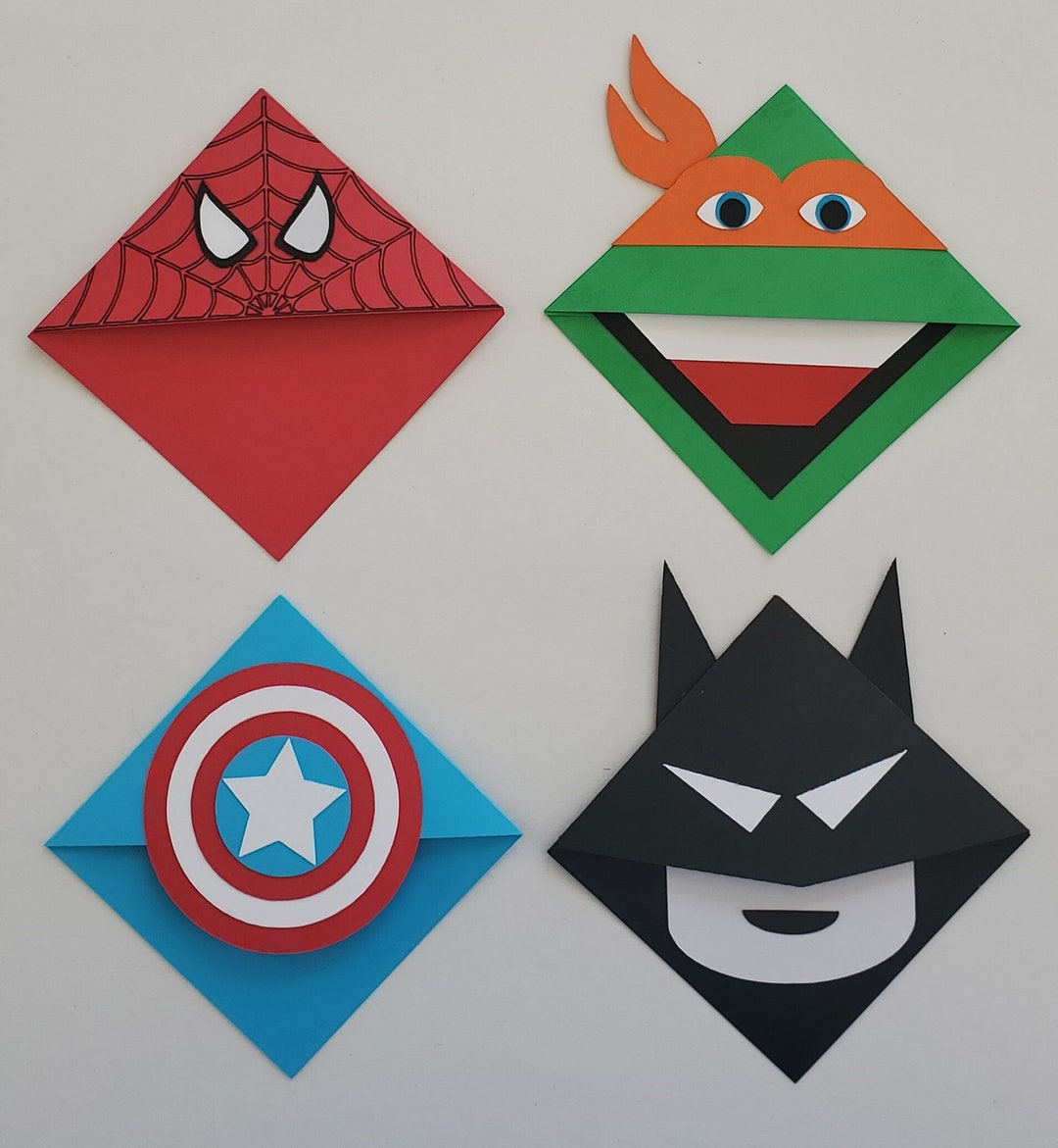 Superhero Corner Bookmark - Etsy