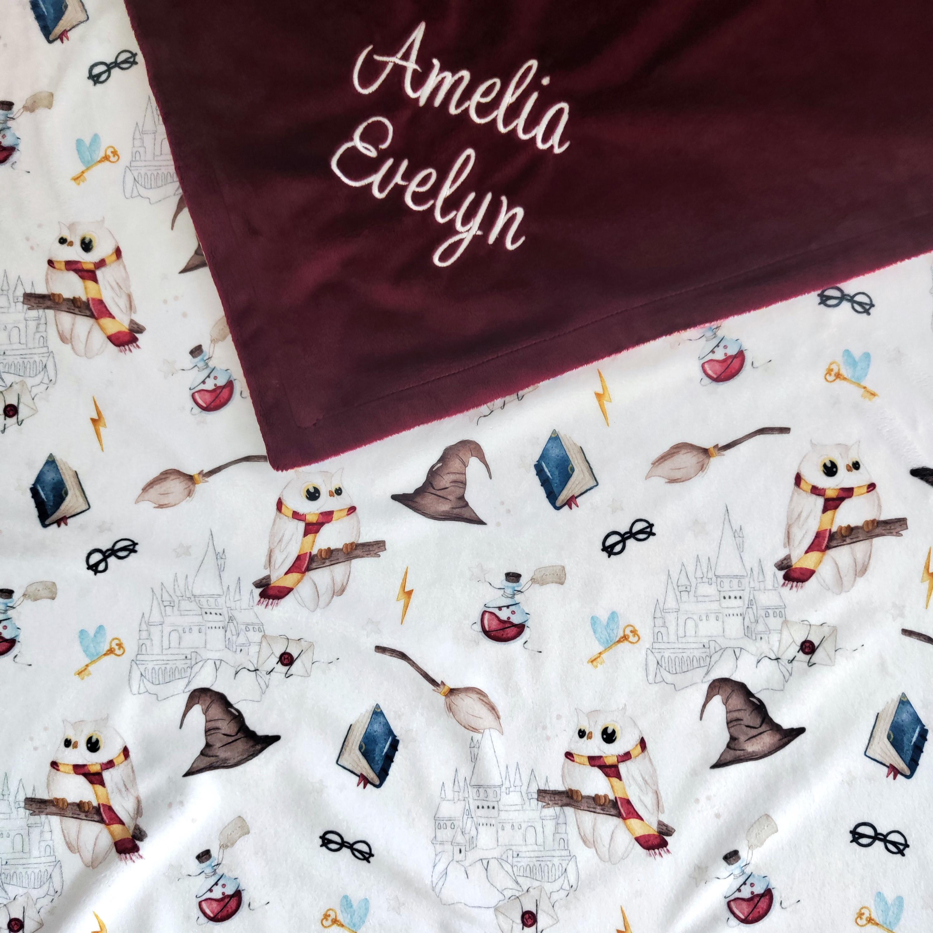 Personalized Wizard Blanket, Custom Little Wizard Swaddle, School of ...