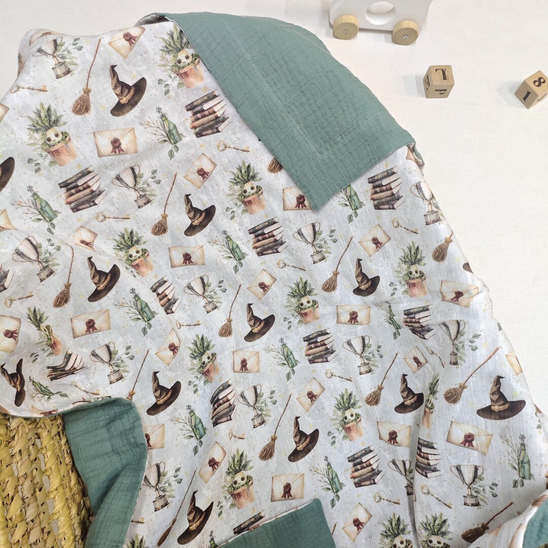 Personalized Wizard Muslin Blanket, Summer Wizard Blanket, Double Gauze ...