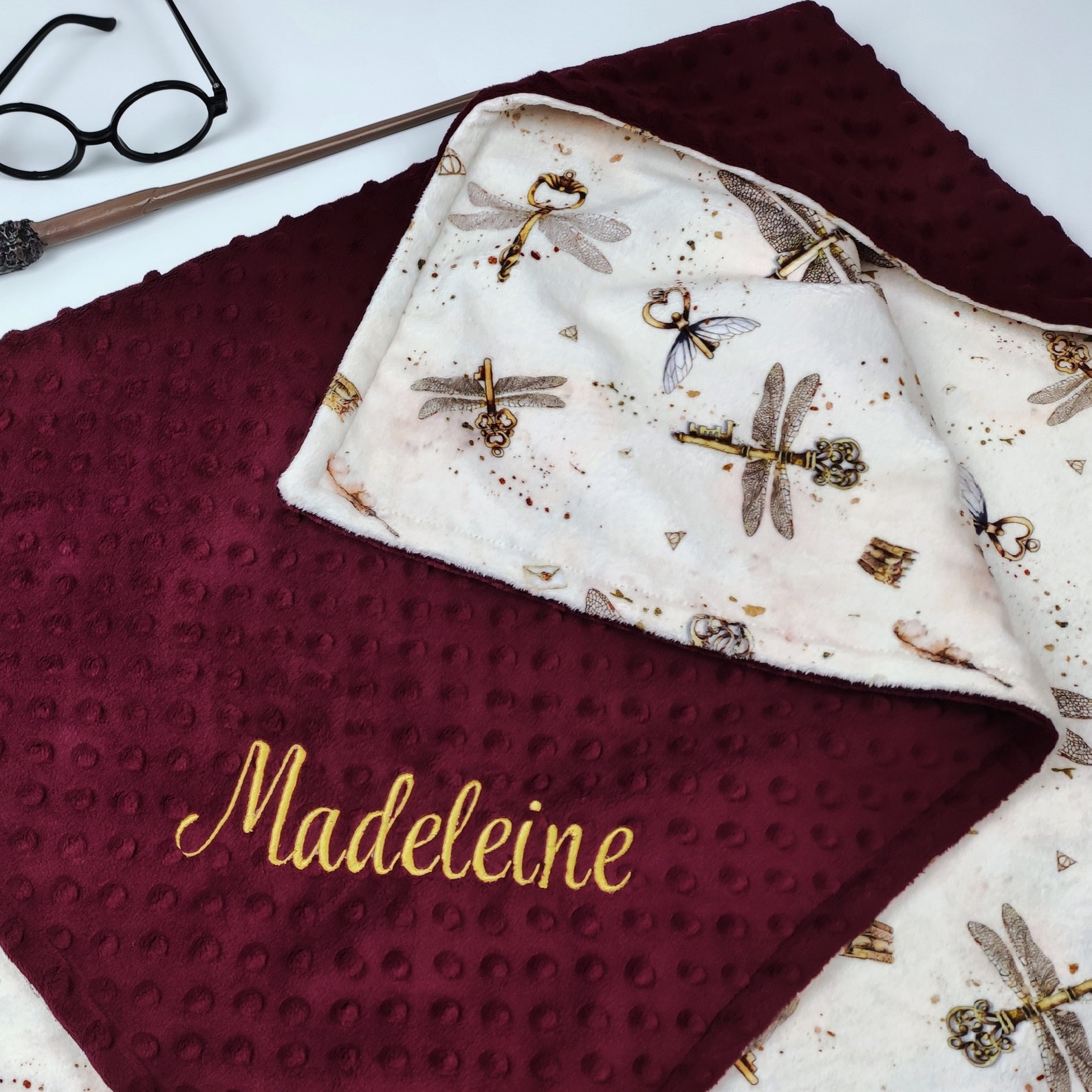 Personalized Baby Blanket, Magic Keys Baby Blanket, Baby Wizard Blanket ...