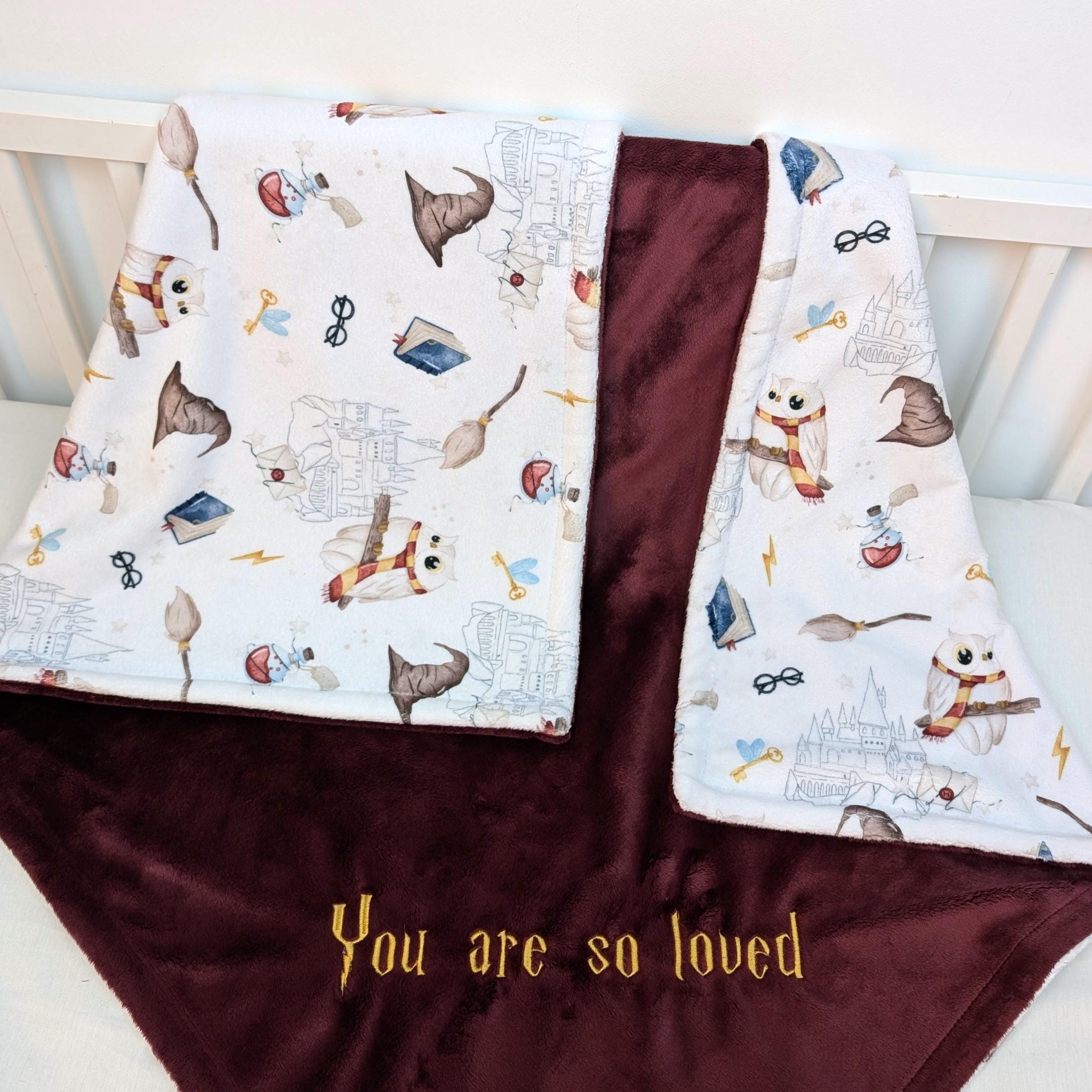 Personalized Wizard Blanket, Custom Little Wizard Swaddle, School of ...