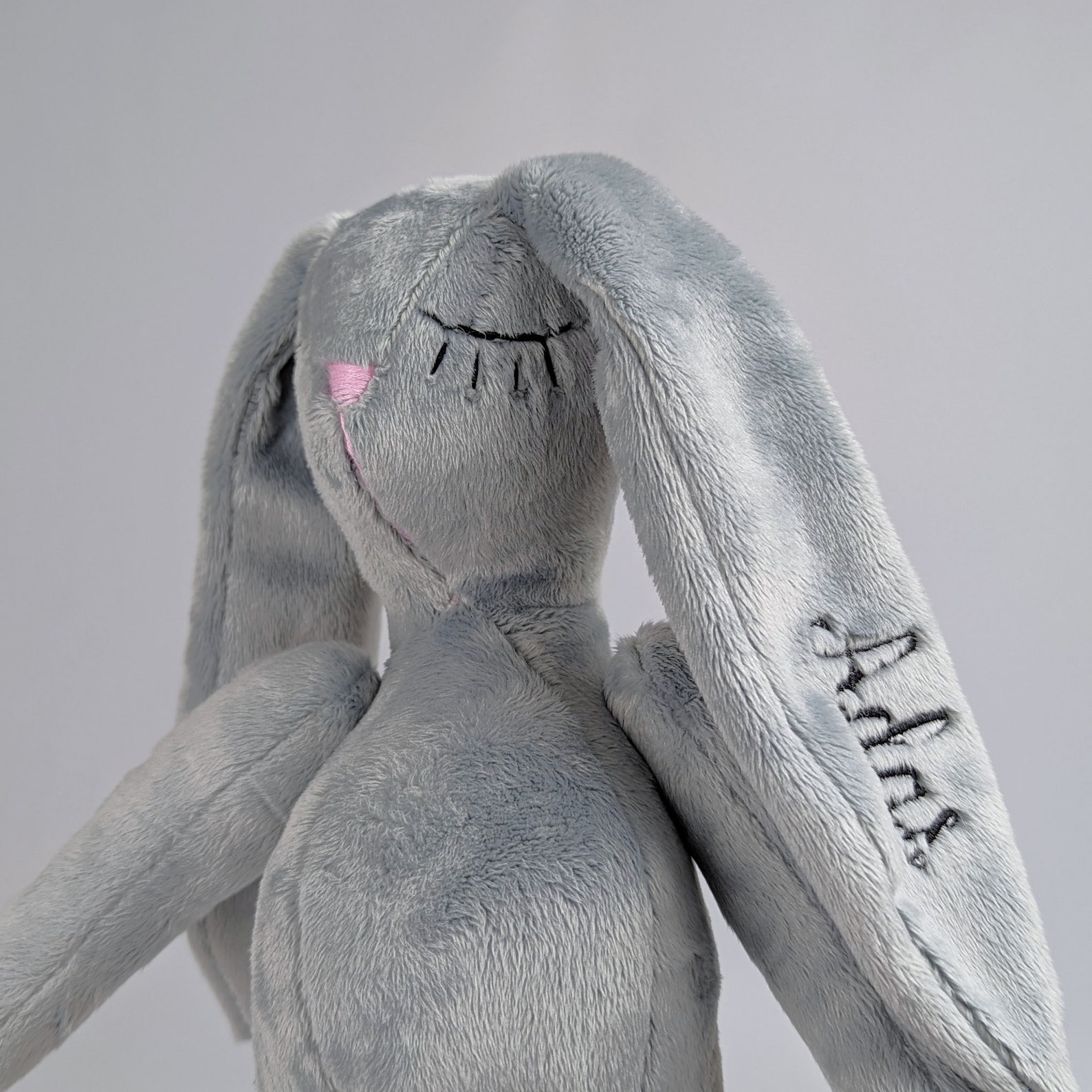 Personalized Soft Minky Bunny, Sleeping Bunny Plush, Customized Doudou ...
