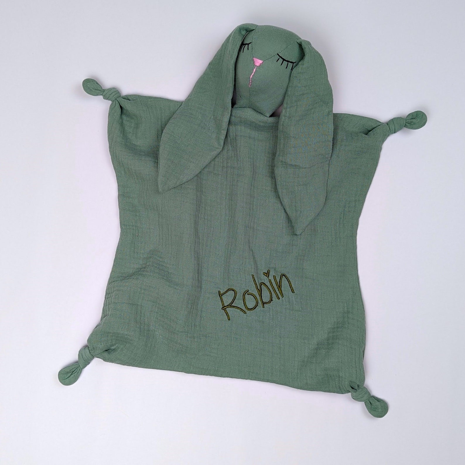 Personalized Bunny Comforter Soft Sleeping Toy Organic - Etsy