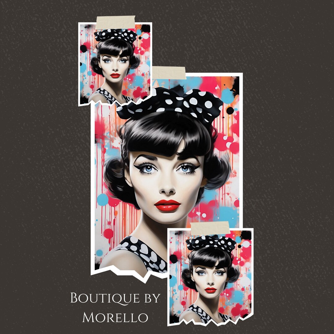 Pop Art Diva Print: Black and White, Polka Dot Bow (digital File) - Etsy