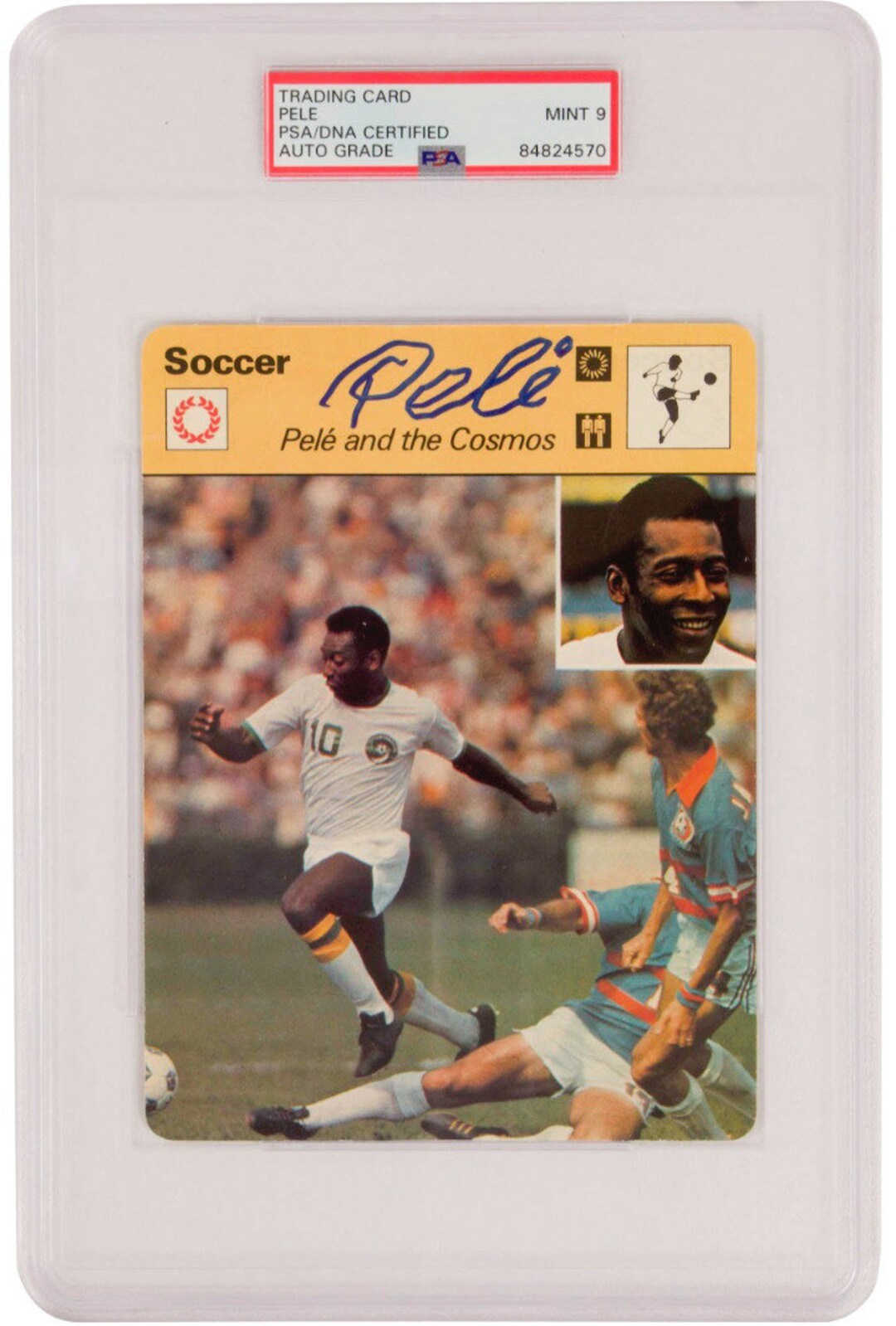 Pele Signed Large Soccer Trading Card Pele and the Cosmos PSA 9 - Etsy