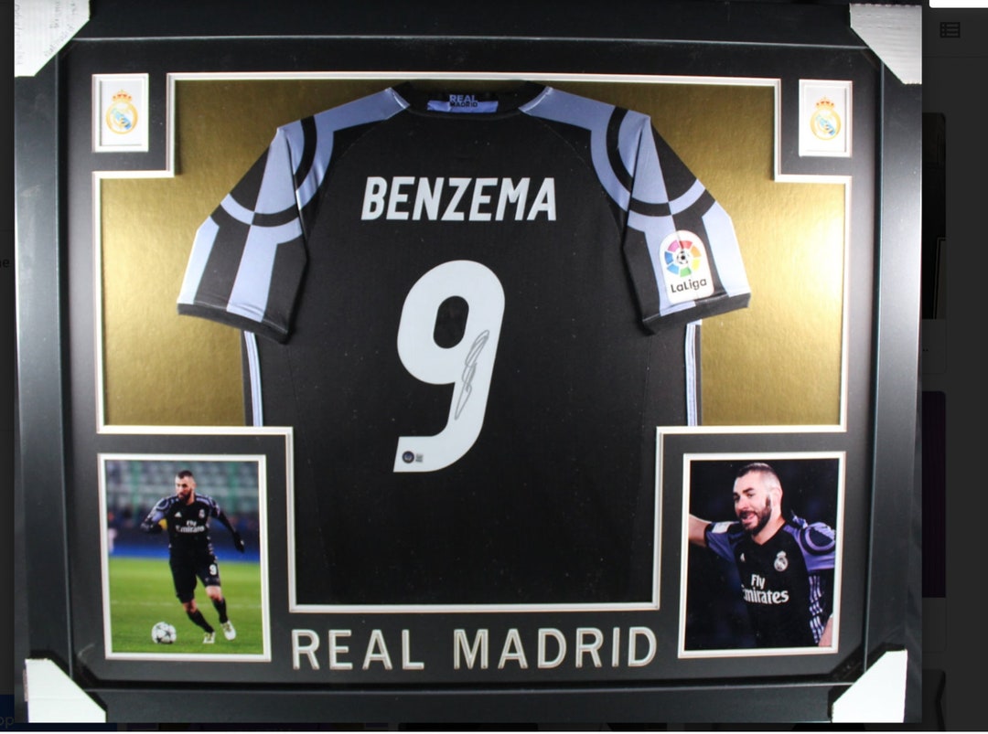 Framed Karim Benzema Signed Real Madrid Third 2016-2017 Jersey - Etsy