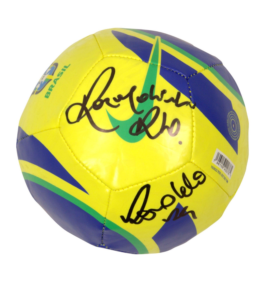 Ronaldinho & Ronaldo Nazario Signed Mini Brazil Themed Soccer Ball ...
