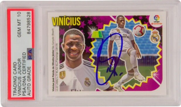Vinicius Jr Signed 2018-19 La Liga Ultimos Fichajes Rookie Sticker 15 ...
