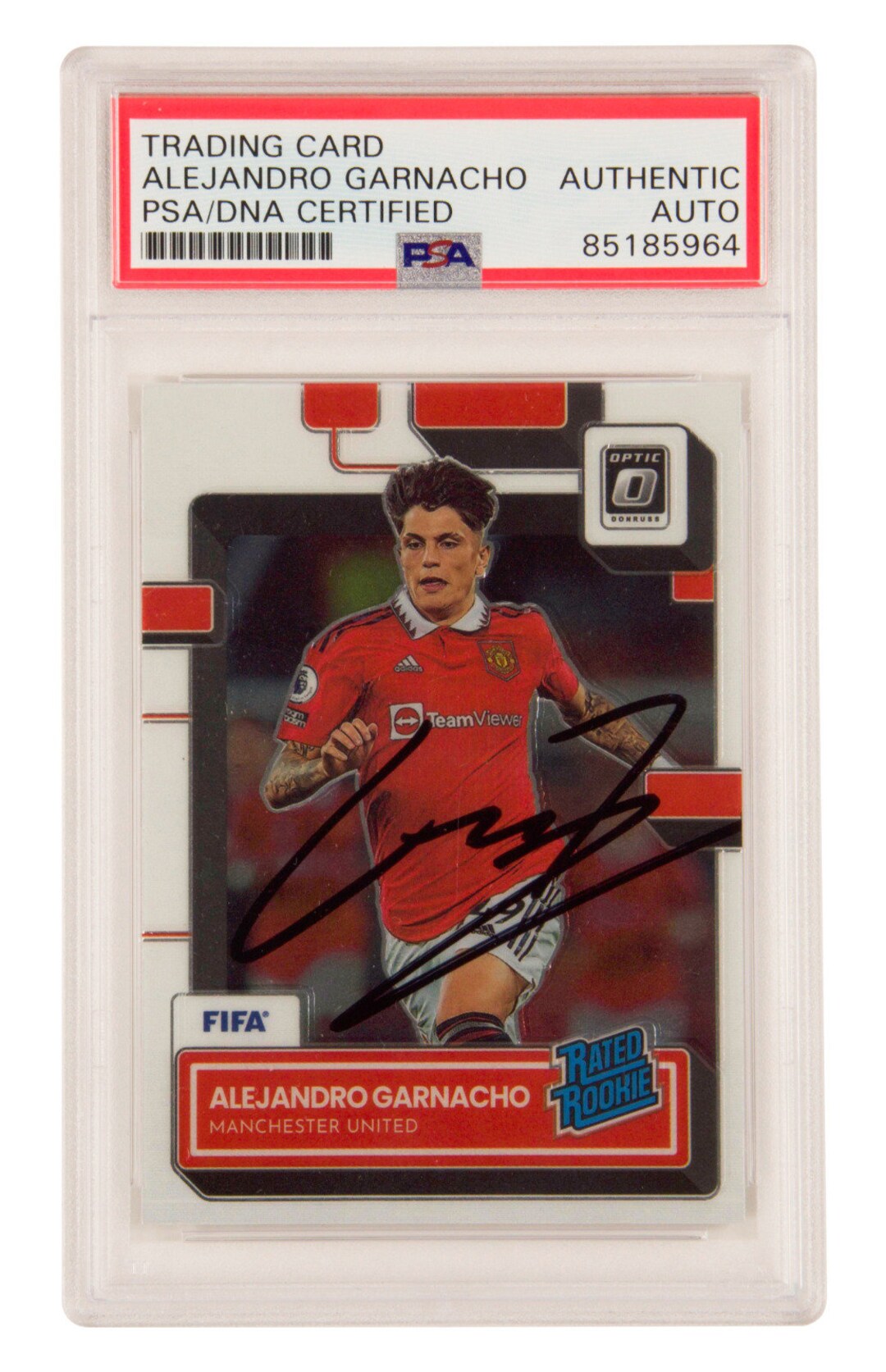 Alejandro Garnacho Signed 2022 Panini Donruss Optic Rated Rookie PSA ...