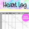 Printable Blood Pressure Tracker and Heart Rate Log - Etsy