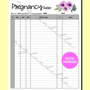 Pregnancy Tracker Printable PDF Digital Download - Etsy