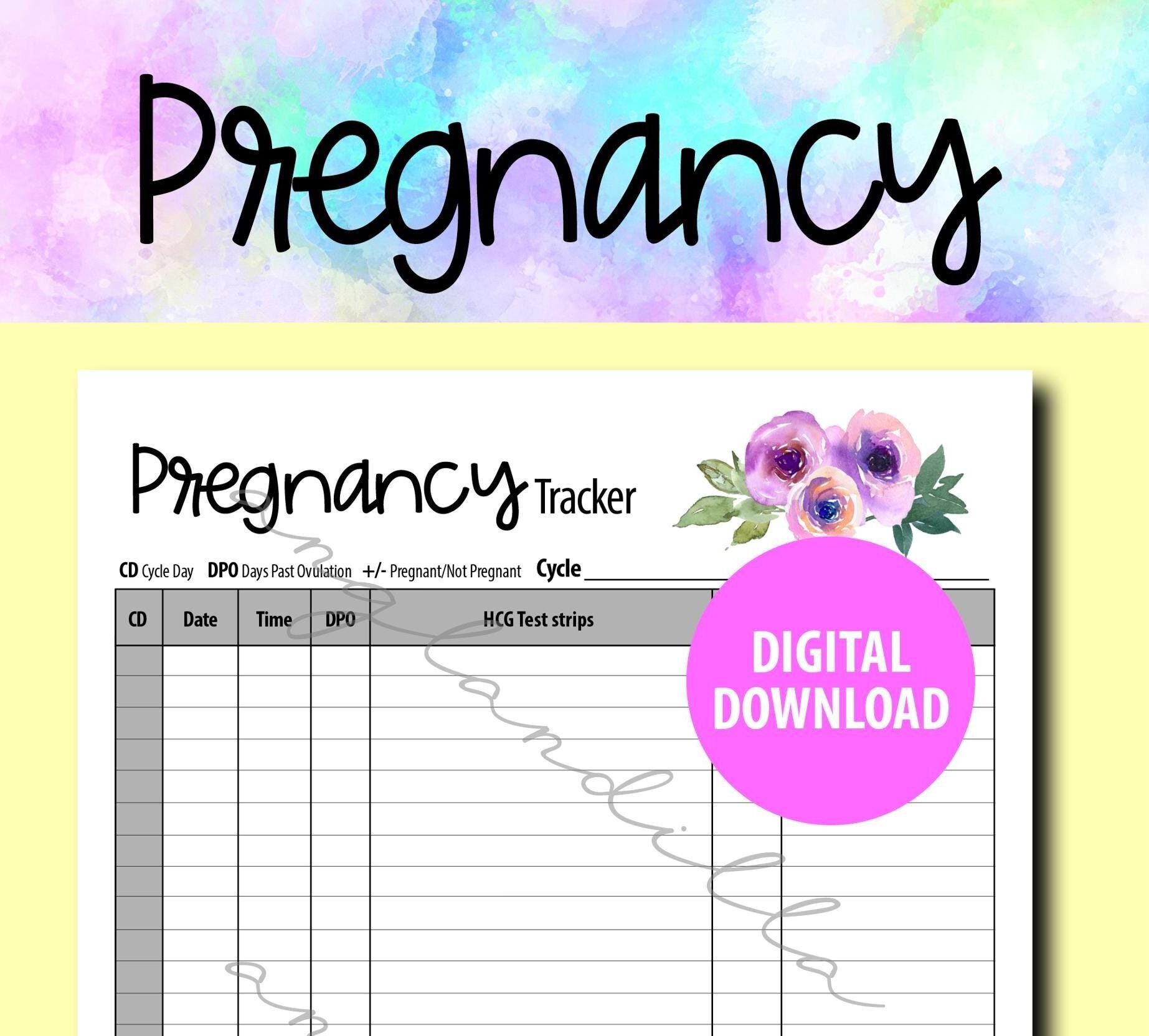 Pregnancy Tracker Printable PDF Digital Download - Etsy