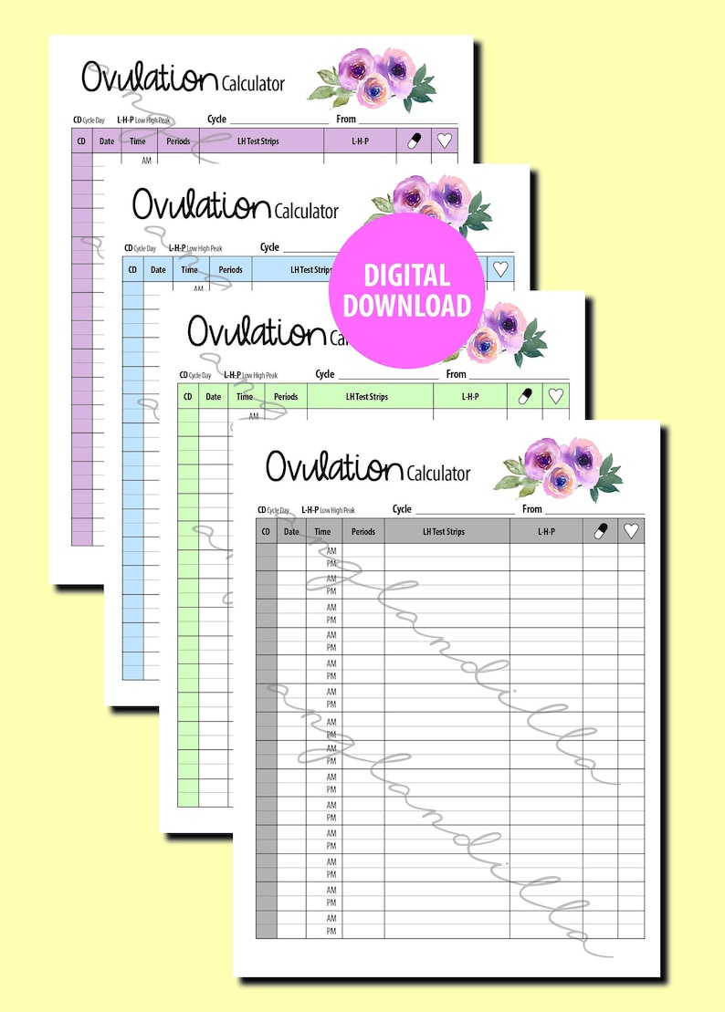 Ovulation Calculator Printable PDF Digital Download - Etsy