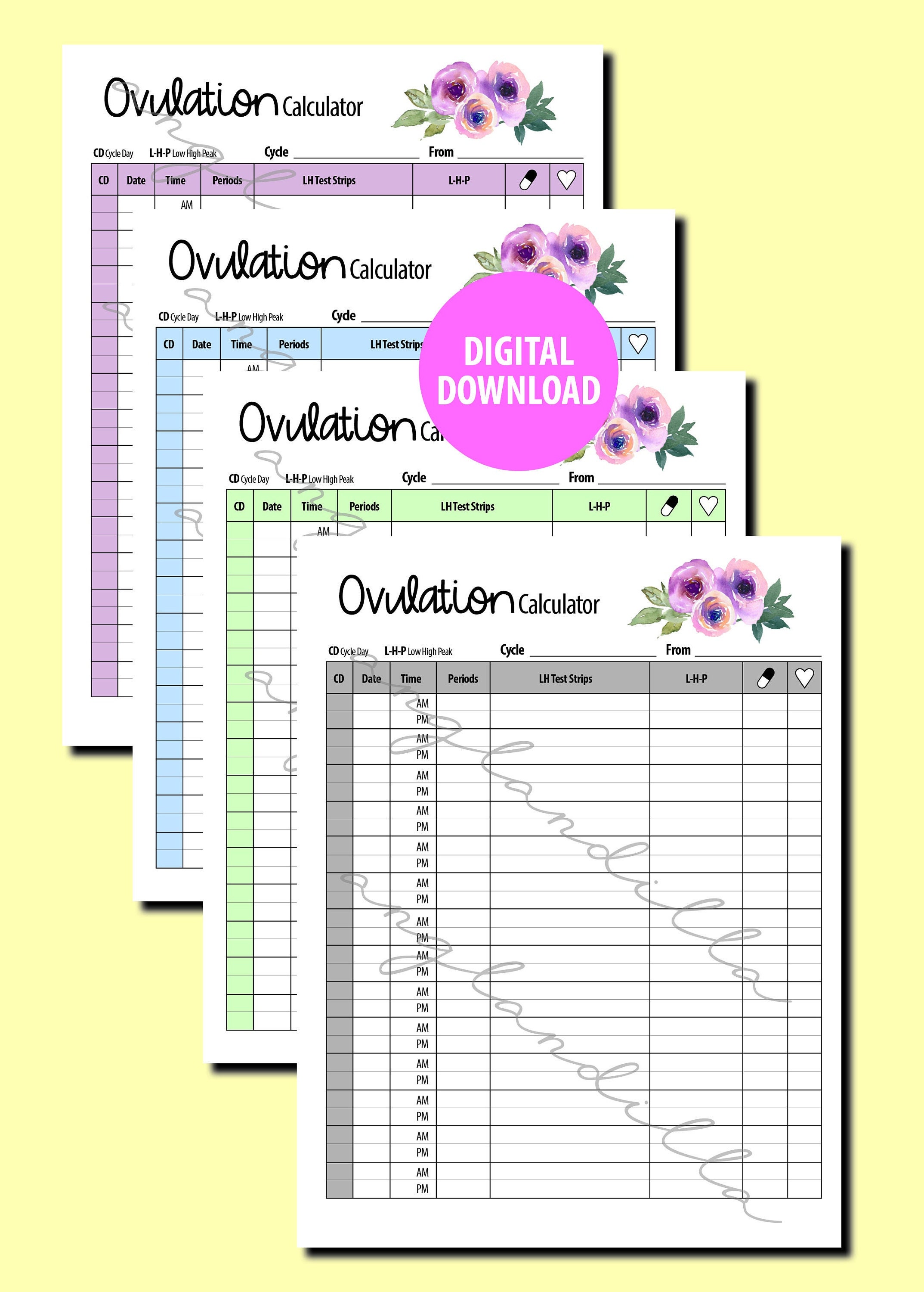 Ovulation Calculator Printable PDF Digital Download - Etsy