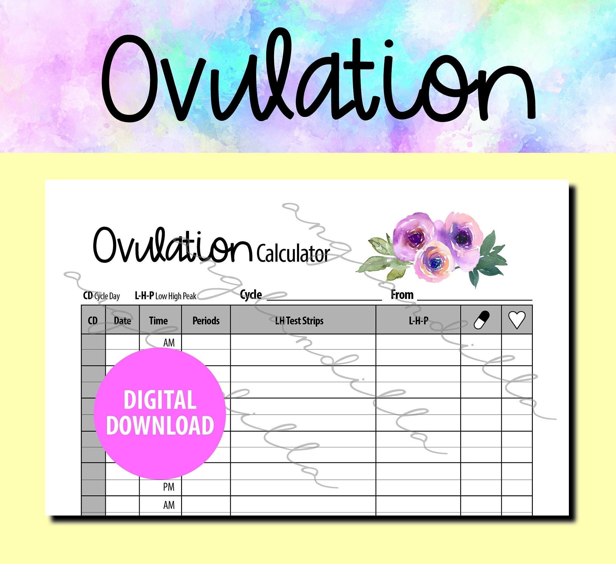 Ovulation Calculator Printable PDF Digital Download - Etsy