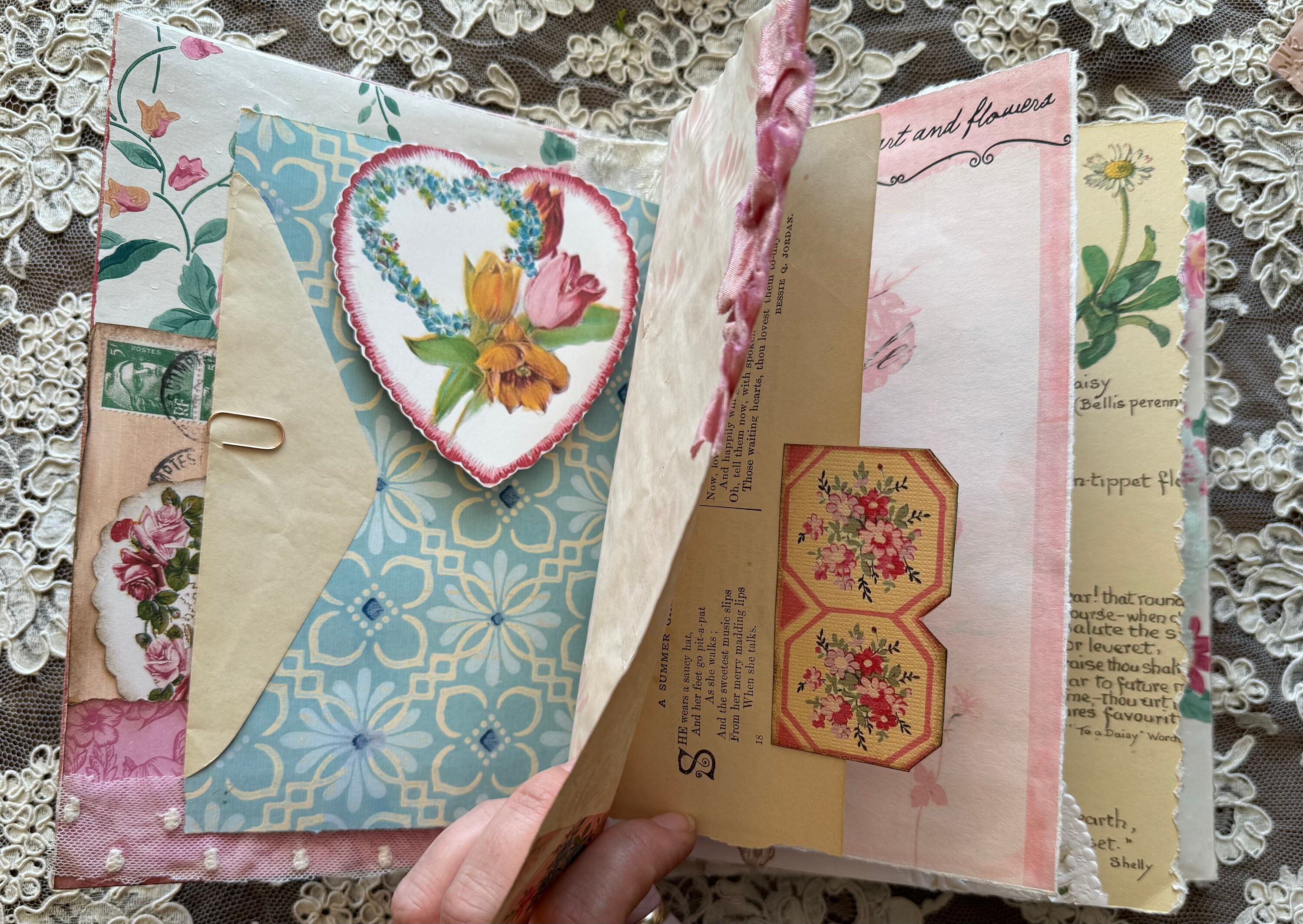 Floral Love Themed Junk Journal Scrapbook Memory Album - Etsy