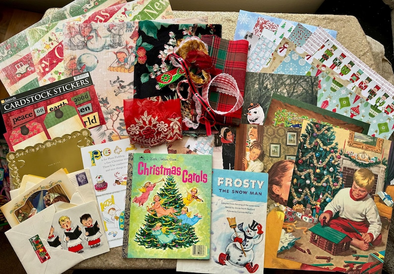 Vintage Christmas Little Golden Book Junk Journal Making Kit - Etsy
