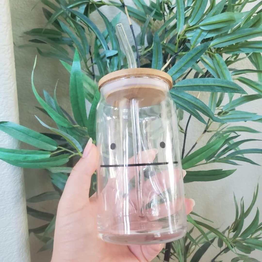 Pokemon Glass Ditto Beer Can Cup 20 Oz or 16 Oz With Bamboo Lid & Glass ...