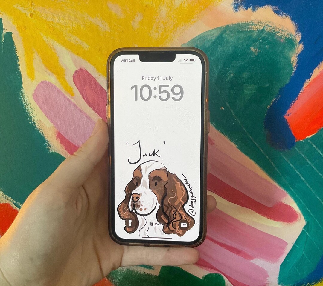 Personalised Digital Doggy Doodle Wallpaper X1 DOG - Etsy