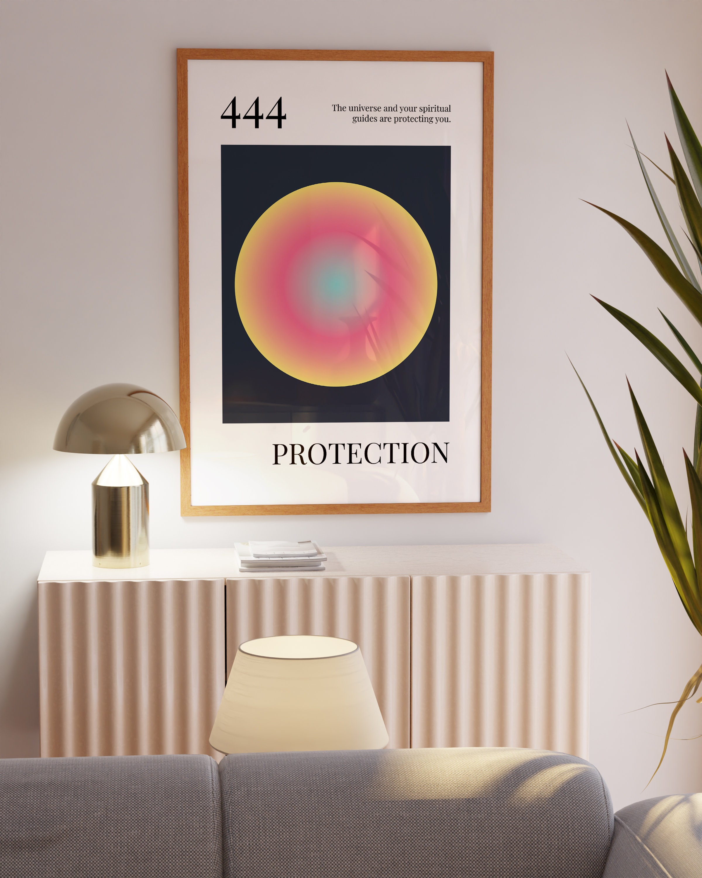 444 Angel Number Poster, Spiritual Poster, Gradient Print, Positive ...