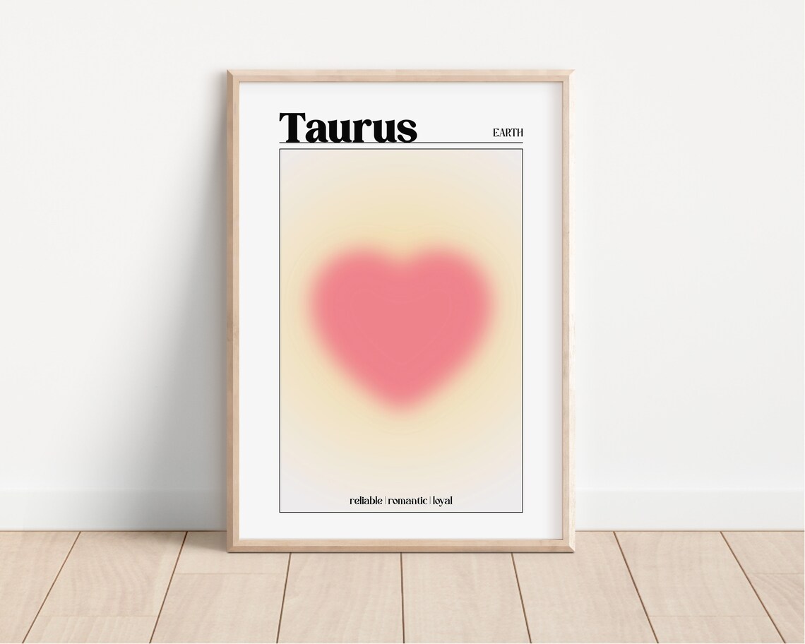 Taurus Aura Pink Zodiac Poster Horoscope Art Gradient Art - Etsy Australia