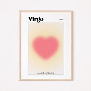 Virgo Aura Pink Zodiac Poster, Horoscope Art, Gradient Art, Astrology ...